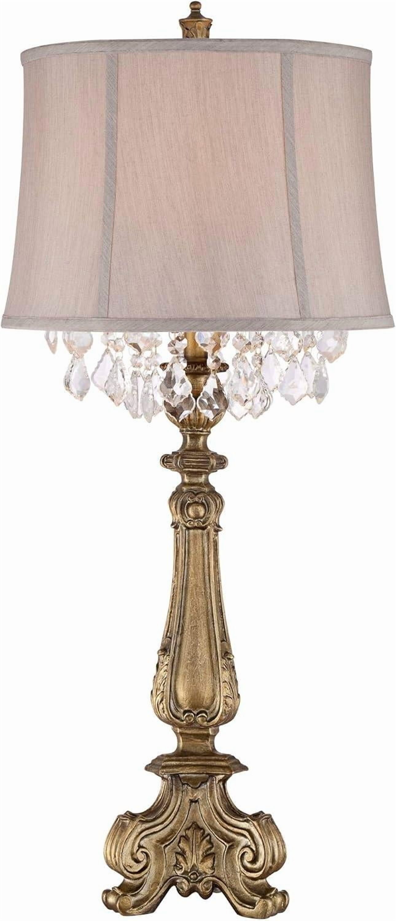 Barnes and Ivy Dubois Traditional French Country Console Table Lamp 37.25" Tall Antique Gold ...