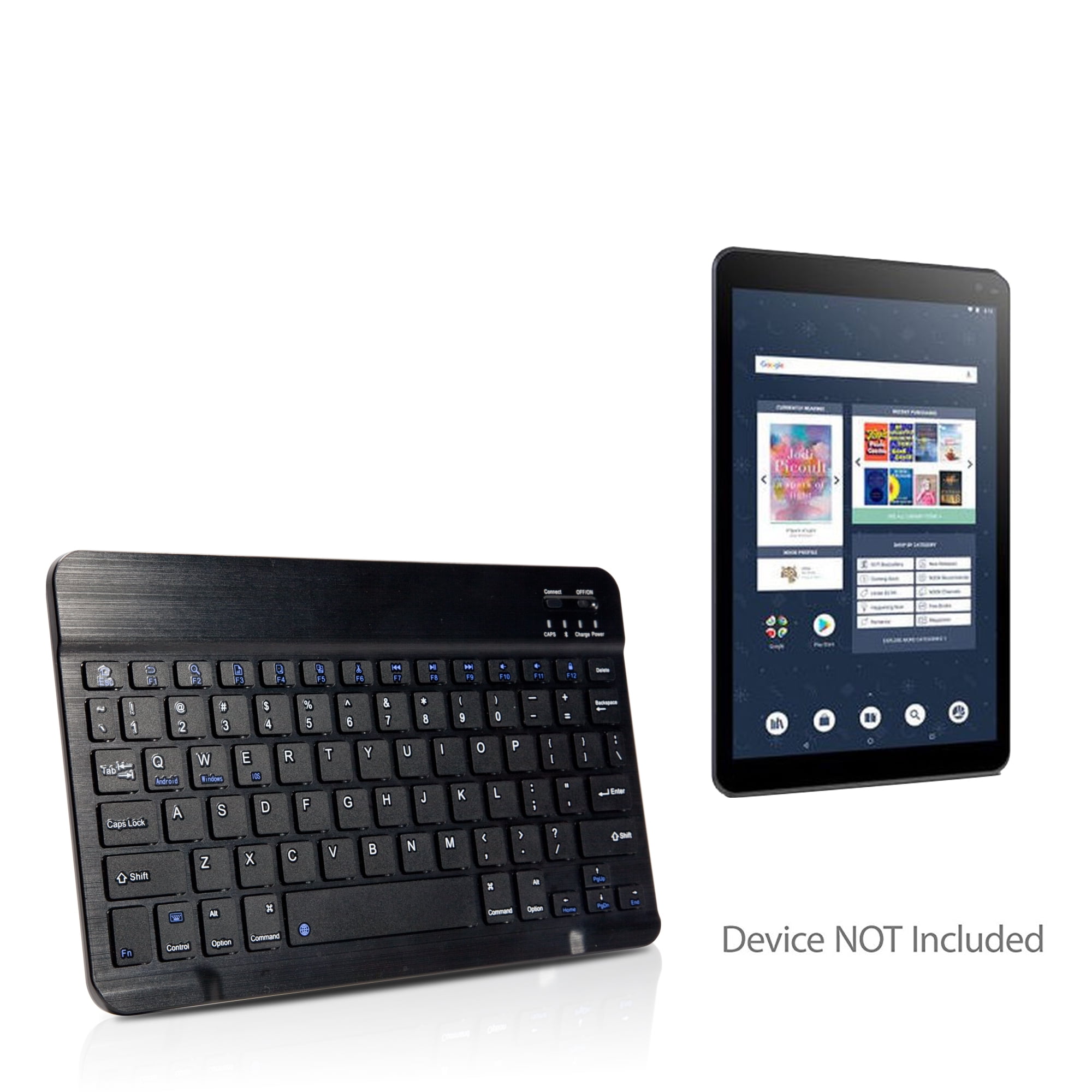 Barnes & Noble Nook Tablet 10.1" Keyboard, BoxWave [SlimKeys Bluetooth ...