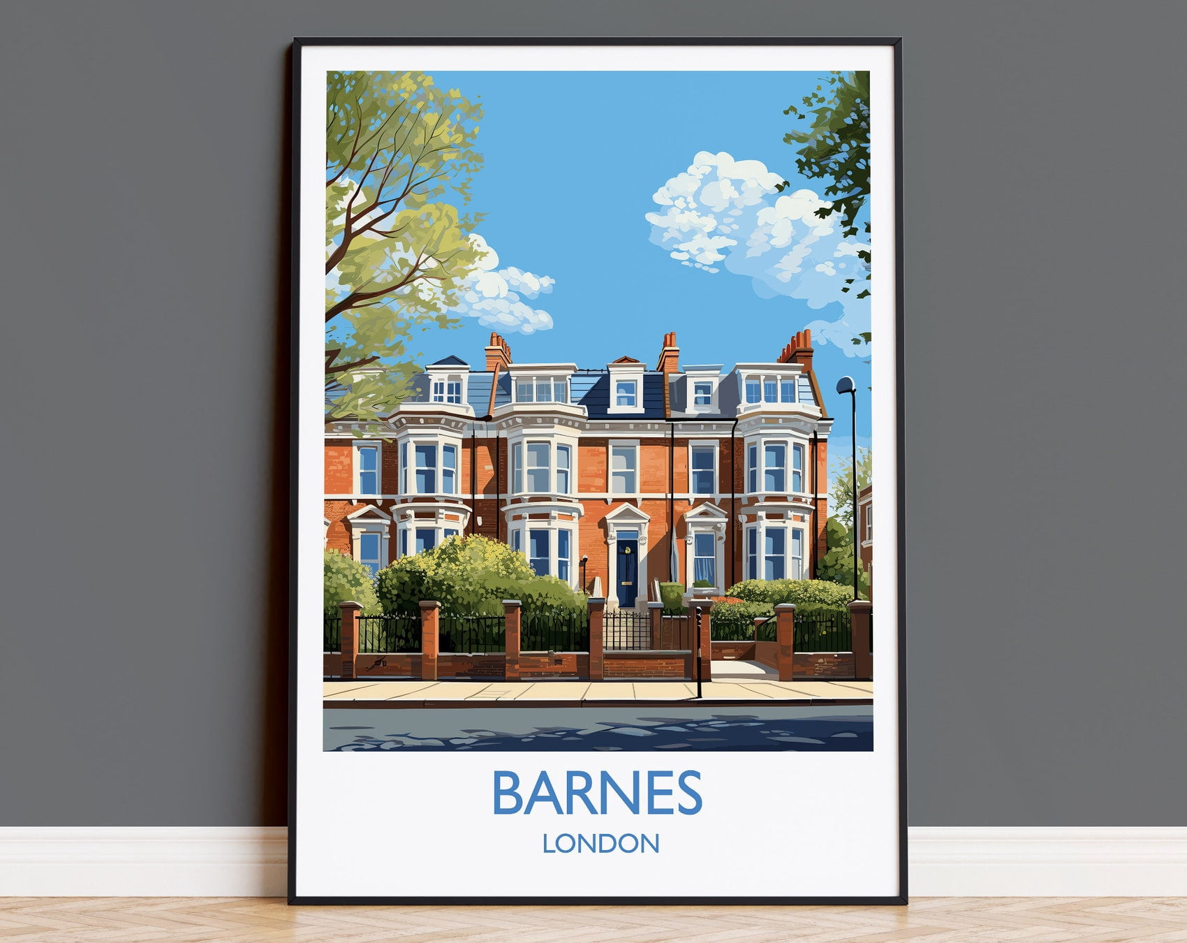 Barnes Travel Poster, Travel Print of Barnes, London Poster, Barnes ...