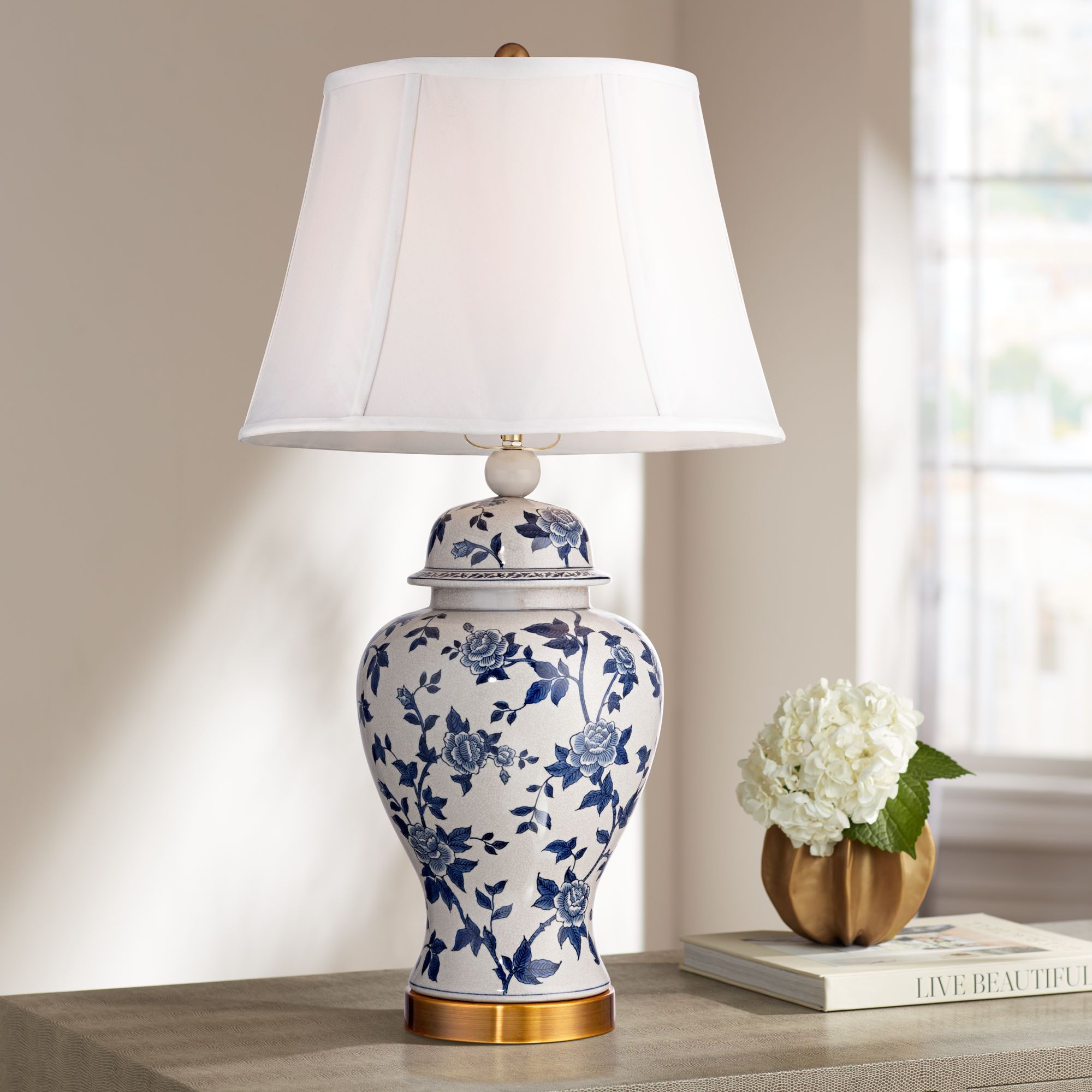 Mainstays Blue Arrow Ceramic 17" Grab and Go Table Lamp - Walmart.com