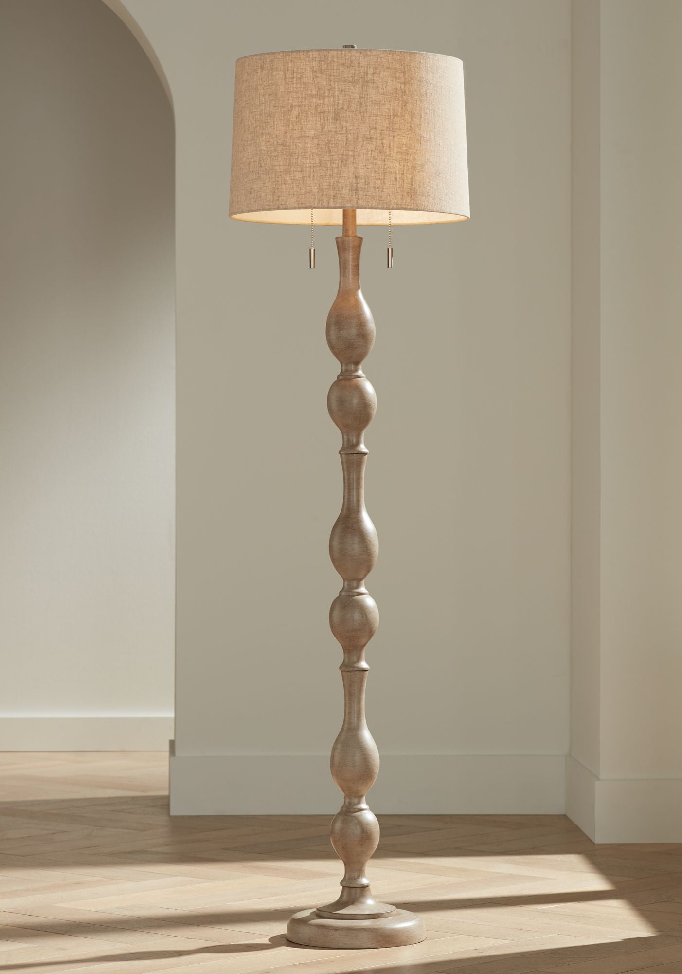 Barnes and Ivy Tuscan Chic 62 1/2" Tall Standing Floor Lamp Pull Chain ...