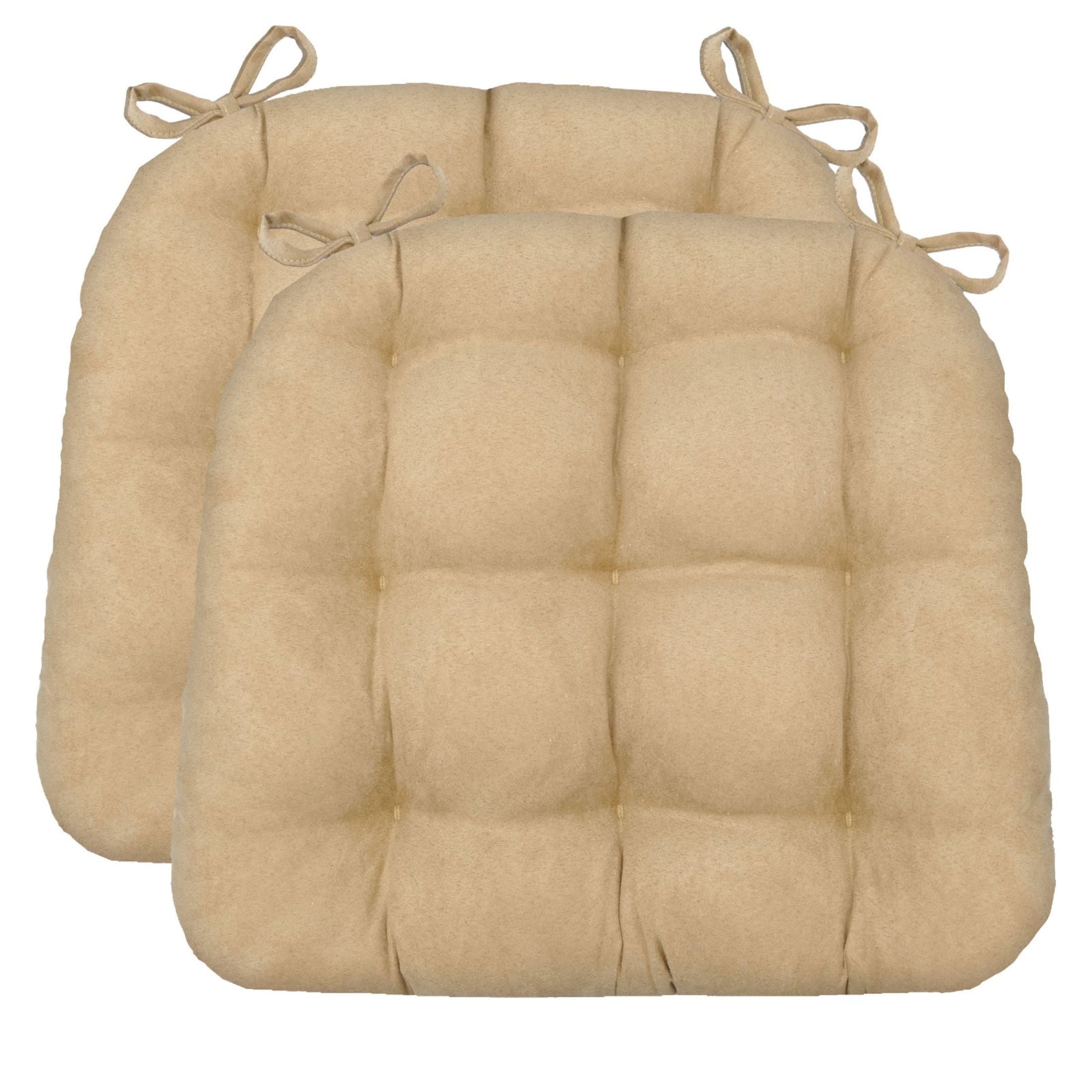 Barnett Home Decor Microsuede Dining Chair Cushions with Ties, 16.5 x ...