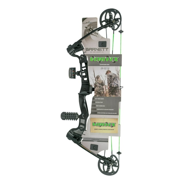 Barnett Outdoors Black Youth Vortex Compound Bow Right Handed, 19-45lb ...