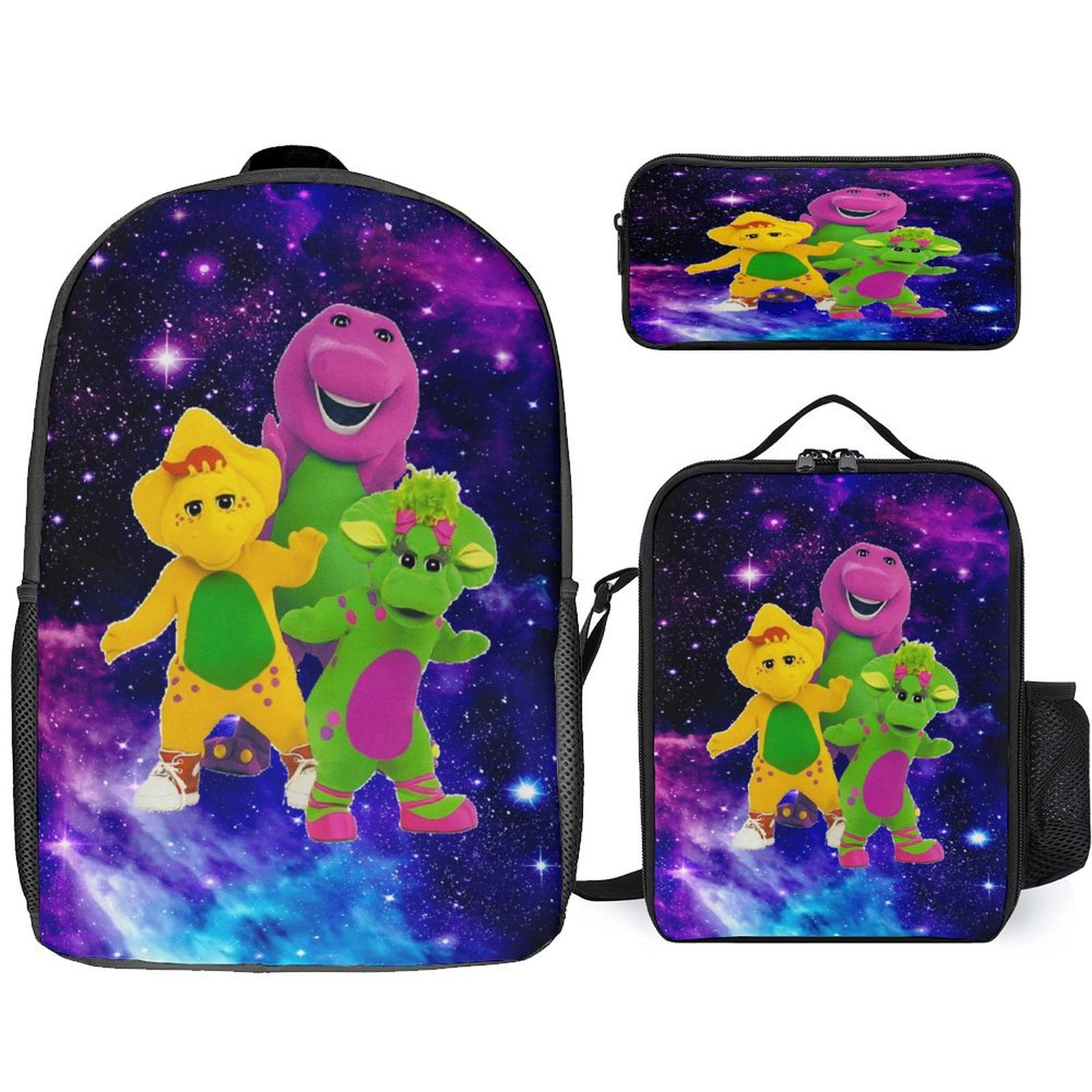 Barney And Friend Backpack 3PCS Backpack Set Lunch Box And Pencil Case ...