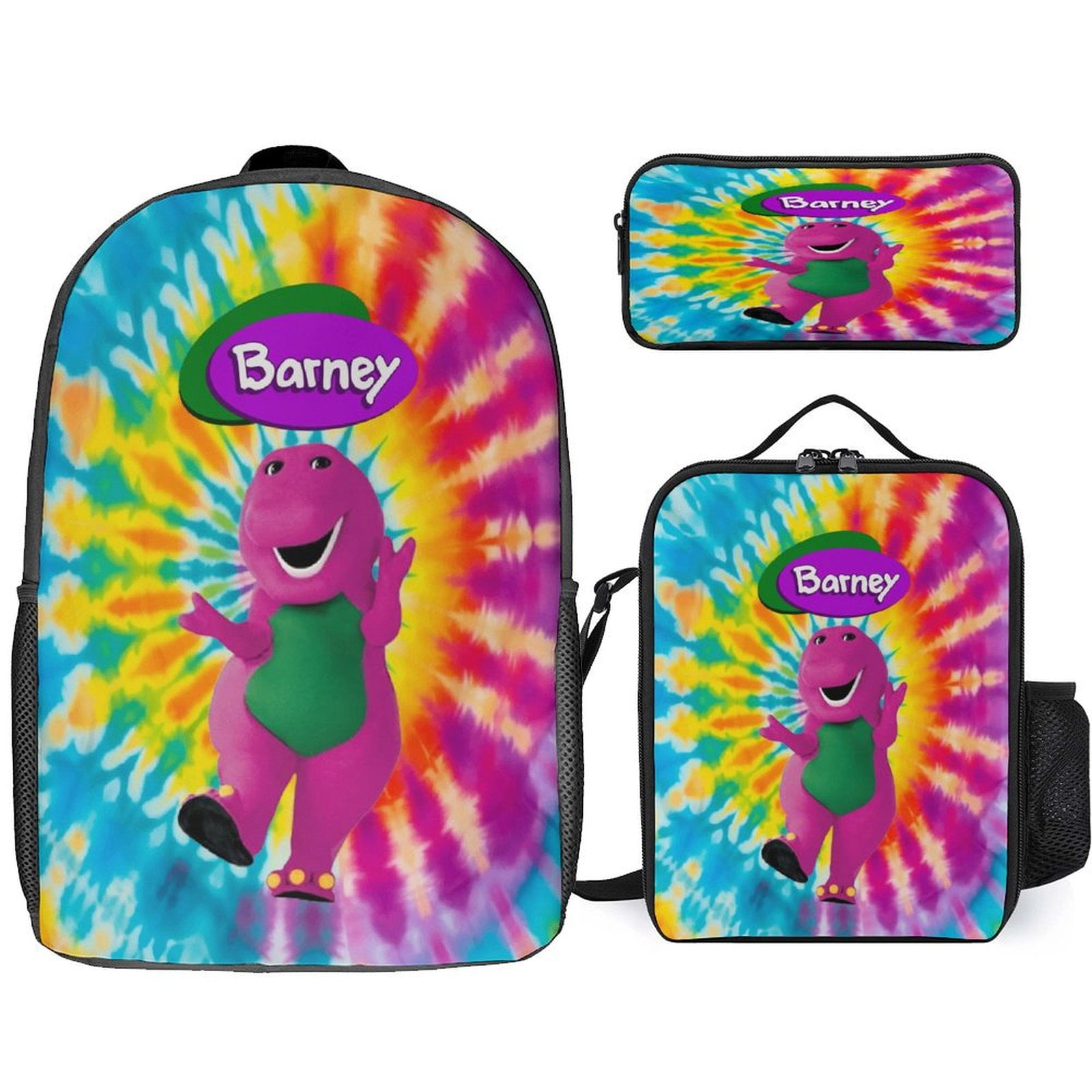 Barney And Friend Backpack 3PCS Backpack Set Lunch Box And Pencil Case ...