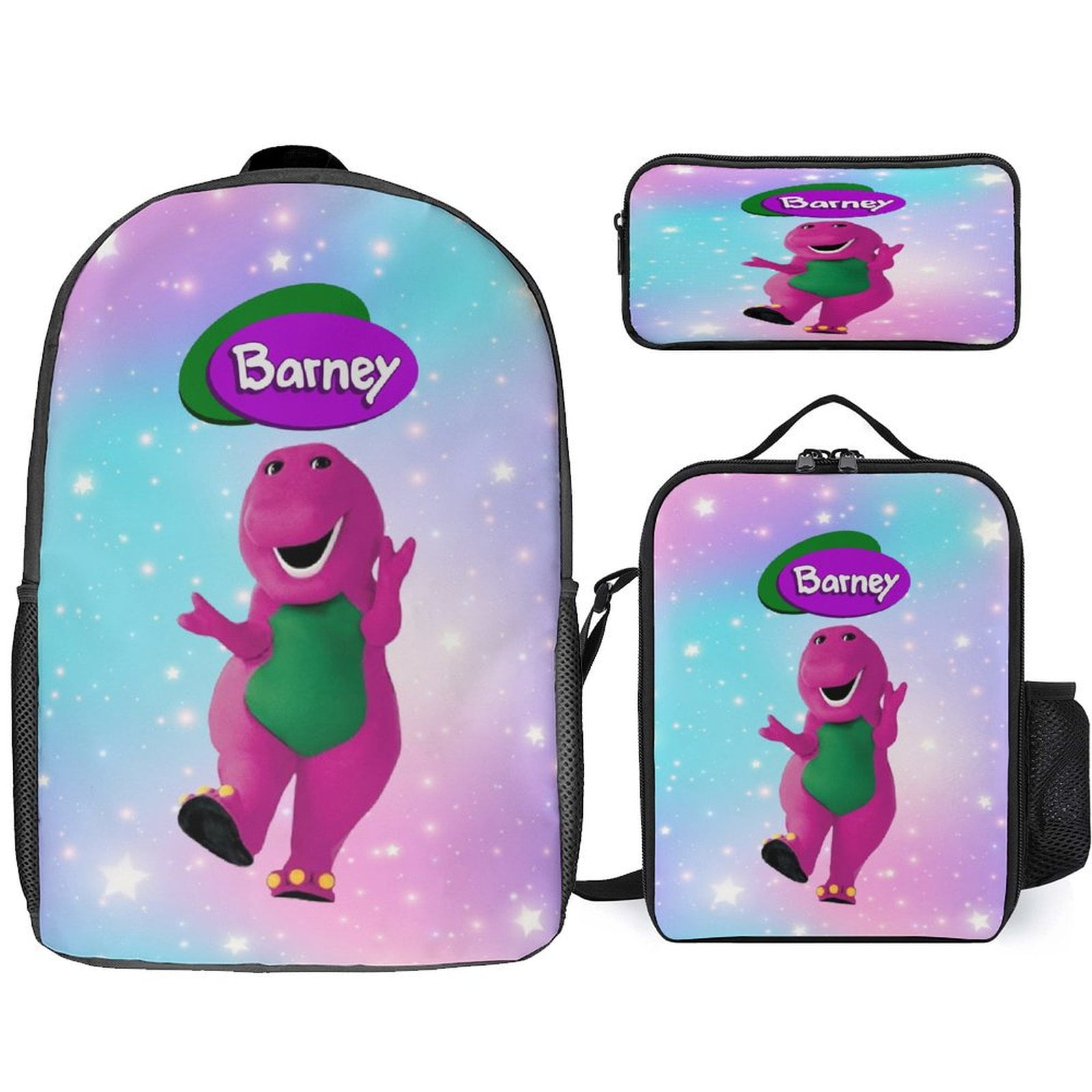 Barney And Friend Backpack 3PCS Backpack Set Lunch Box And Pencil Case ...