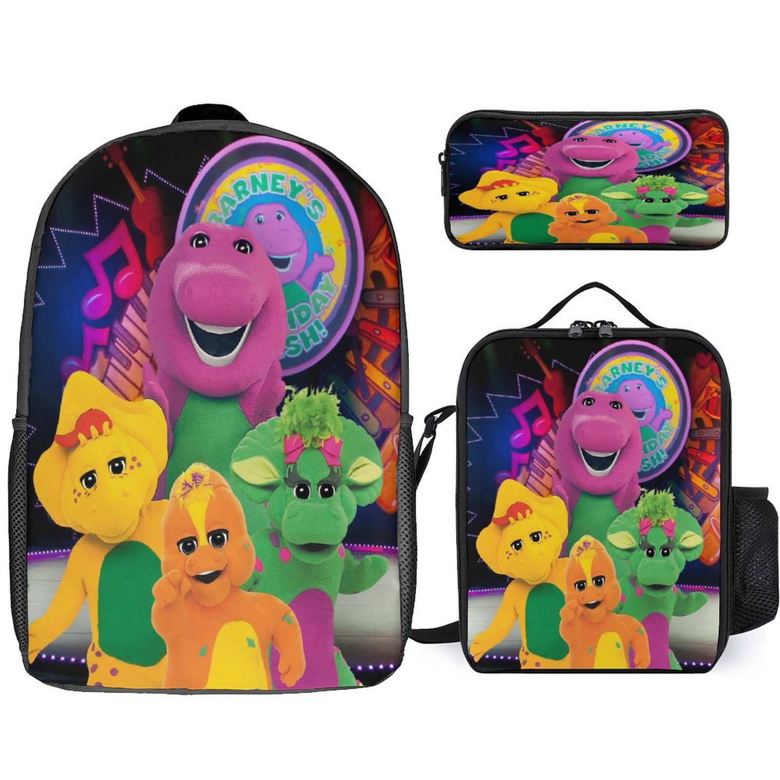 Barney And Friend Backpack 3PCS Backpack Set Lunch Box And Pencil Case ...
