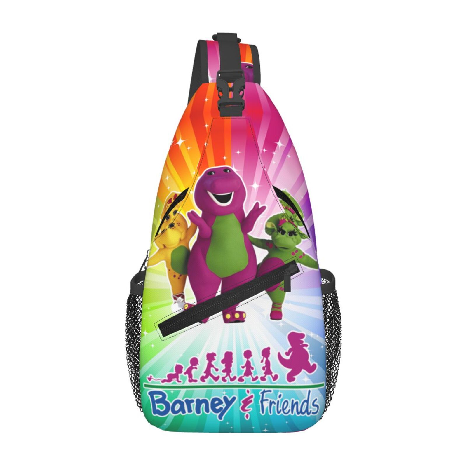 Barney And Friends Casual Sling Bag Crossbody Shoulder Backpack Gym ...