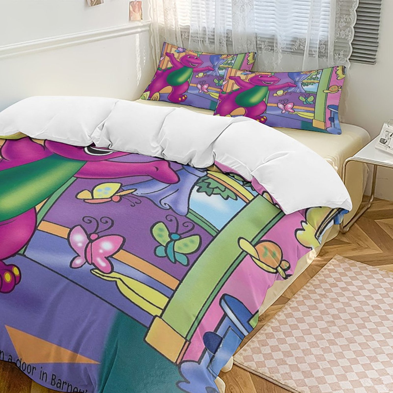 Barney And Friends Comfortable 3-Piece Bedding Set Pillow Case Bed ...