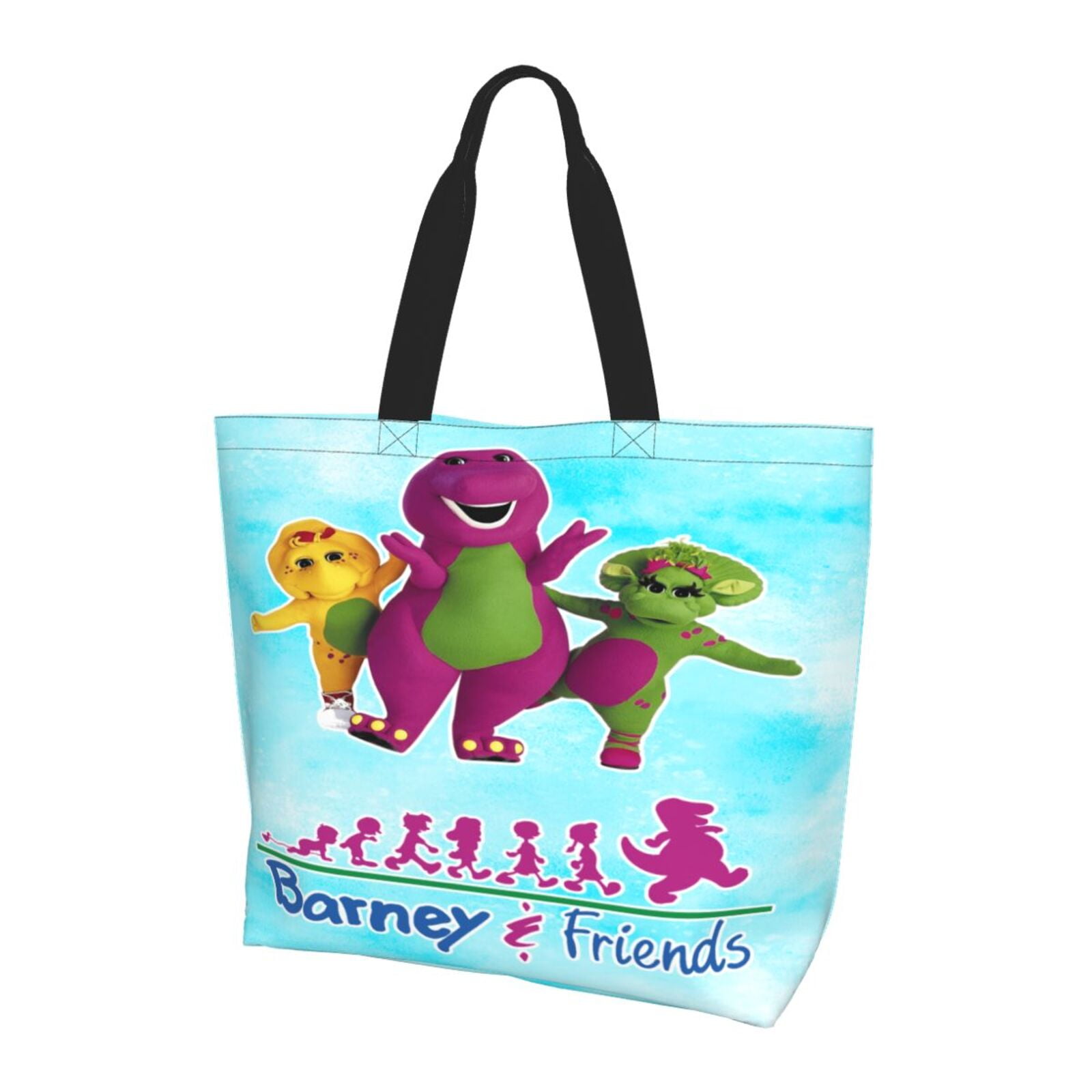 Barney And Friends Cute Extra Large Canvas Tote Bag for Gym Beach ...