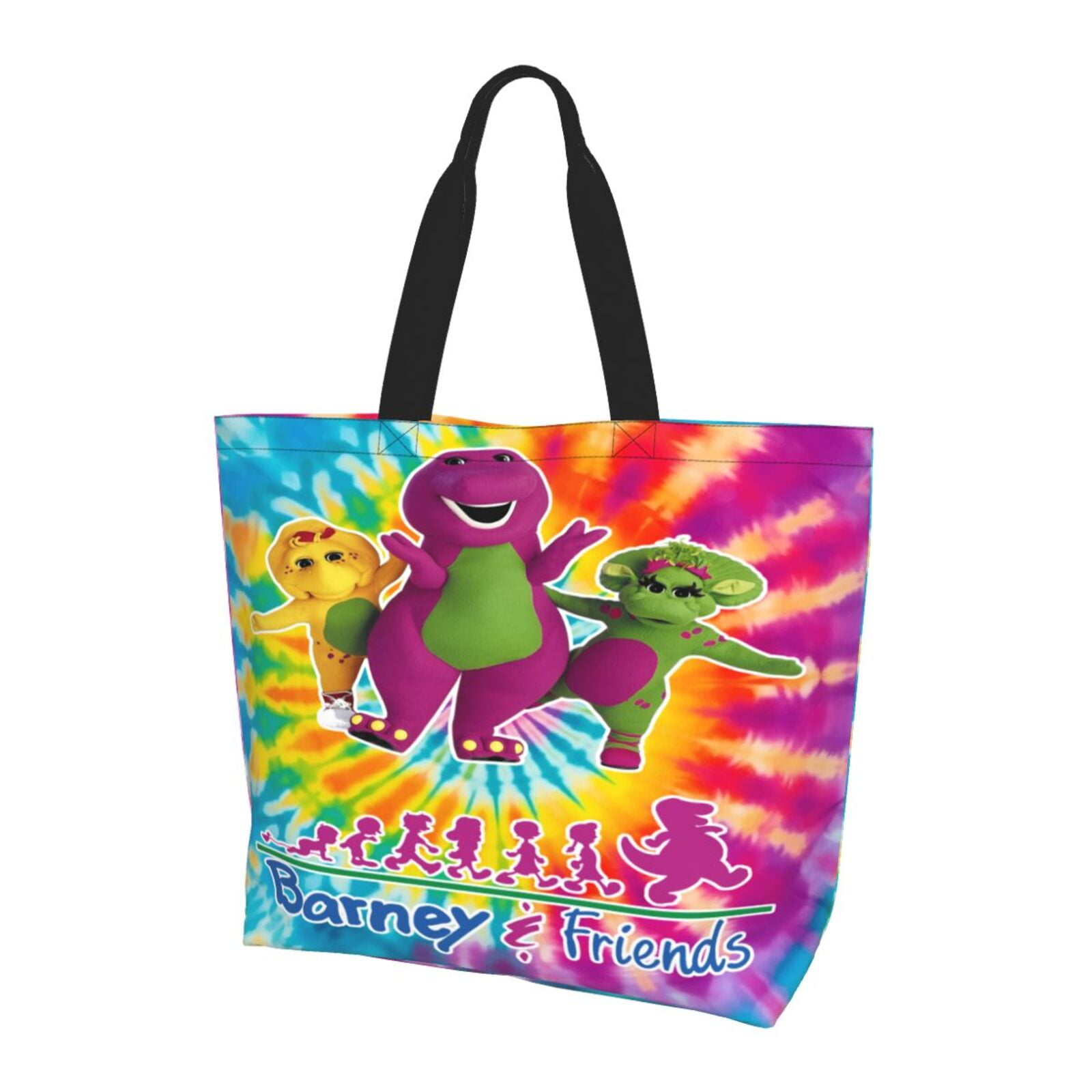 Barney And Friends Cute Extra Large Canvas Tote Bag for Gym Beach ...