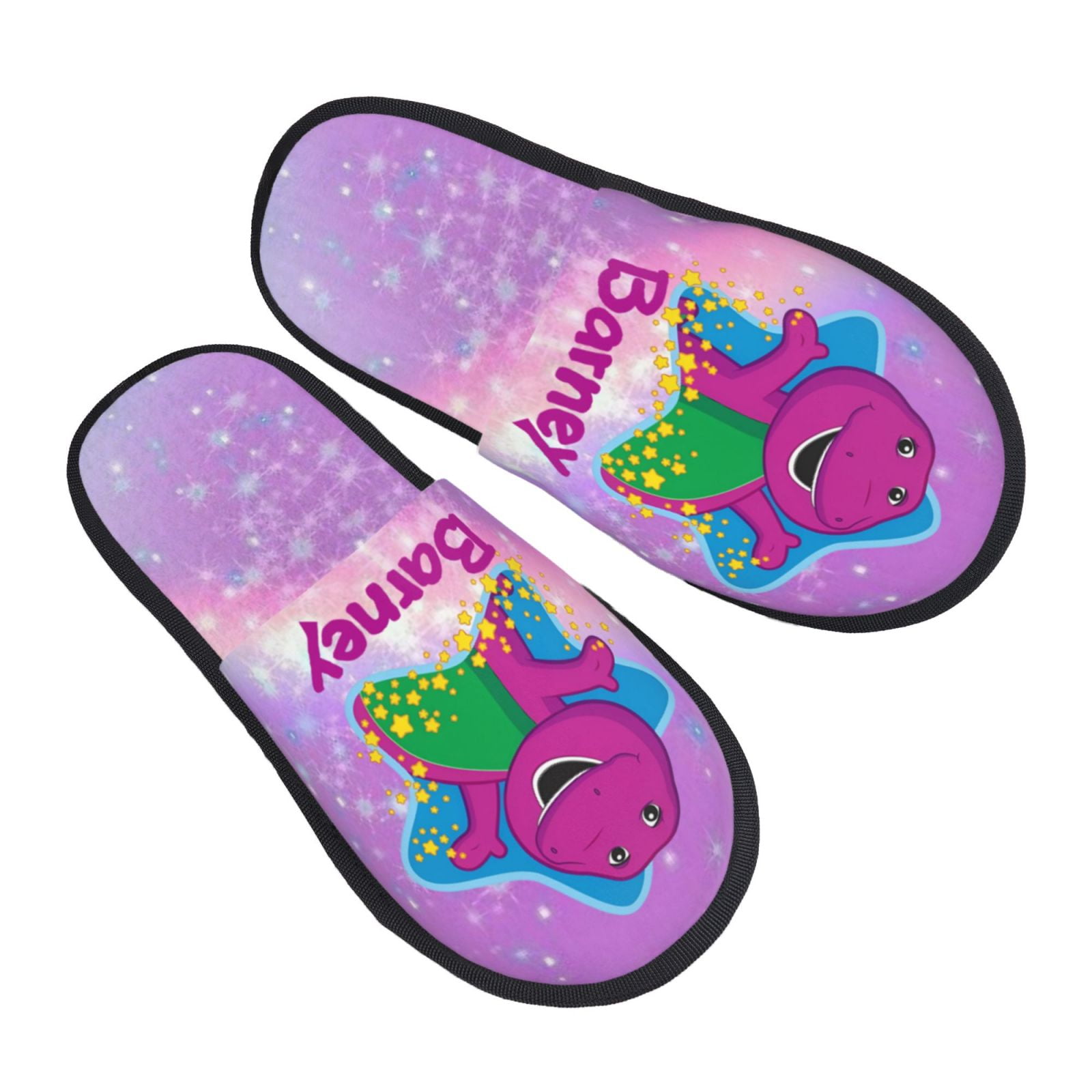 Barney And Friends Furry Slippers For Men Women Fuzzy House Slippers ...