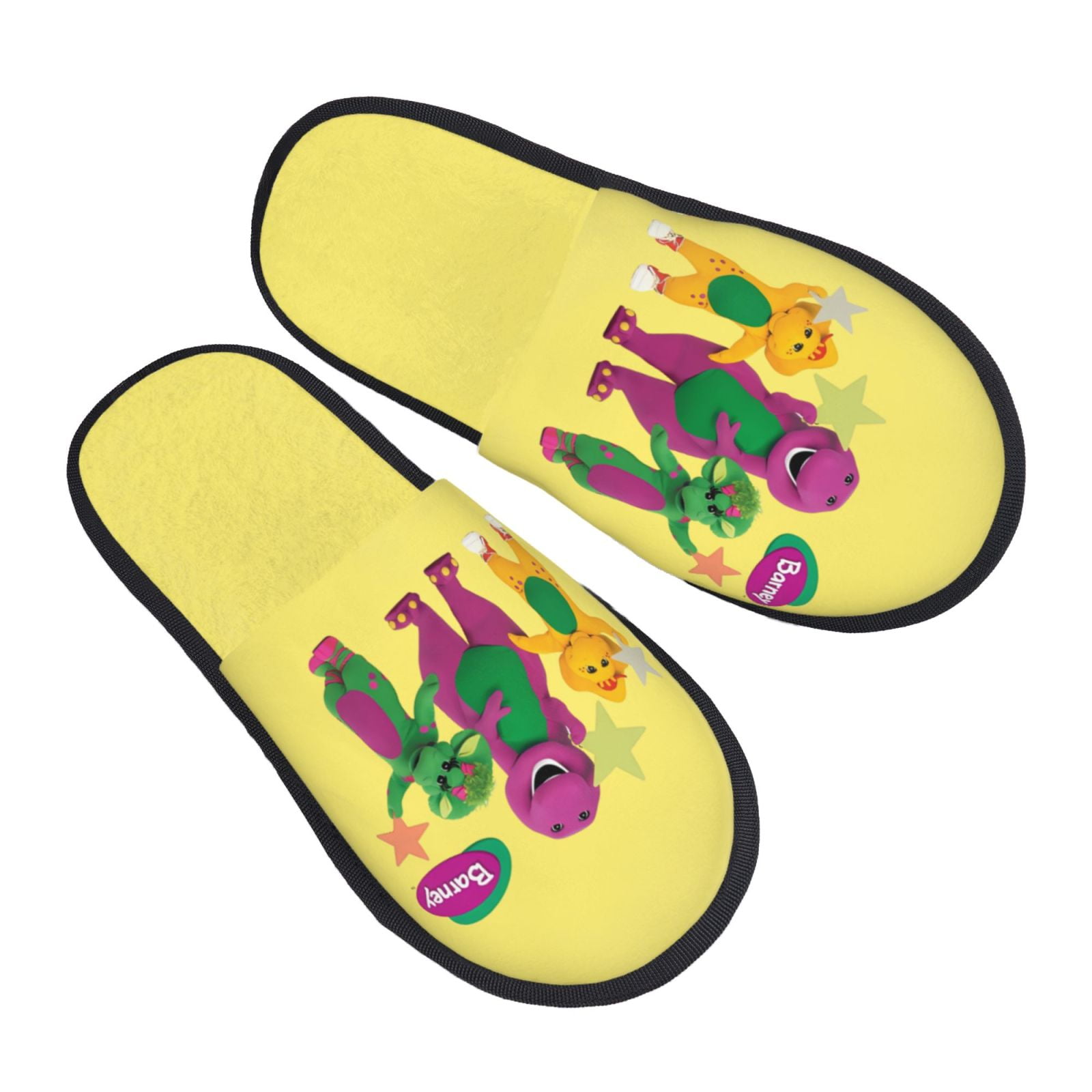 Barney And Friends Furry Slippers For Men Women Fuzzy House Slippers ...
