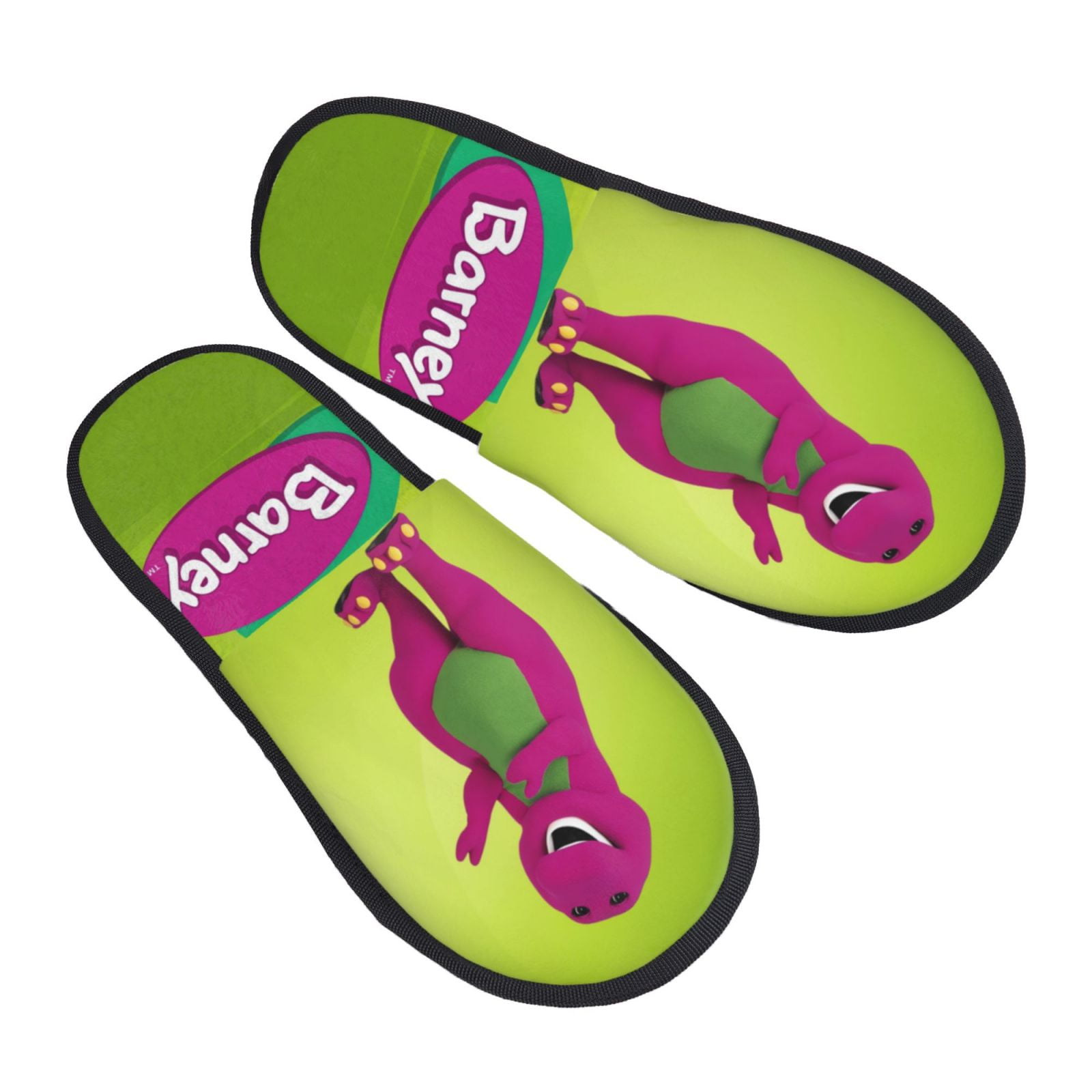 Barney And Friends Furry Slippers For Men Women Fuzzy House Slippers ...
