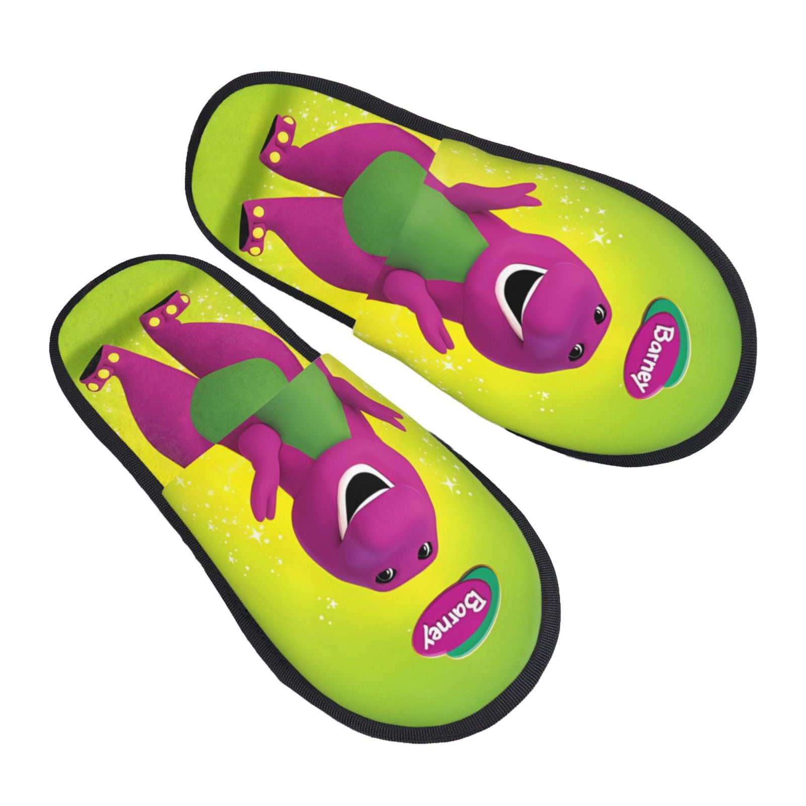 Barney And Friends Furry Slippers For Men Women Fuzzy House Slippers ...