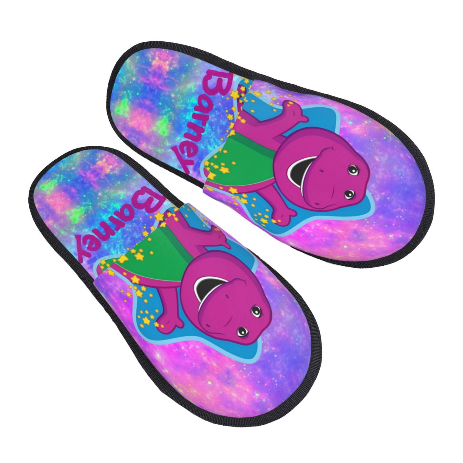 Barney And Friends Furry Slippers For Men Women Fuzzy House Slippers ...