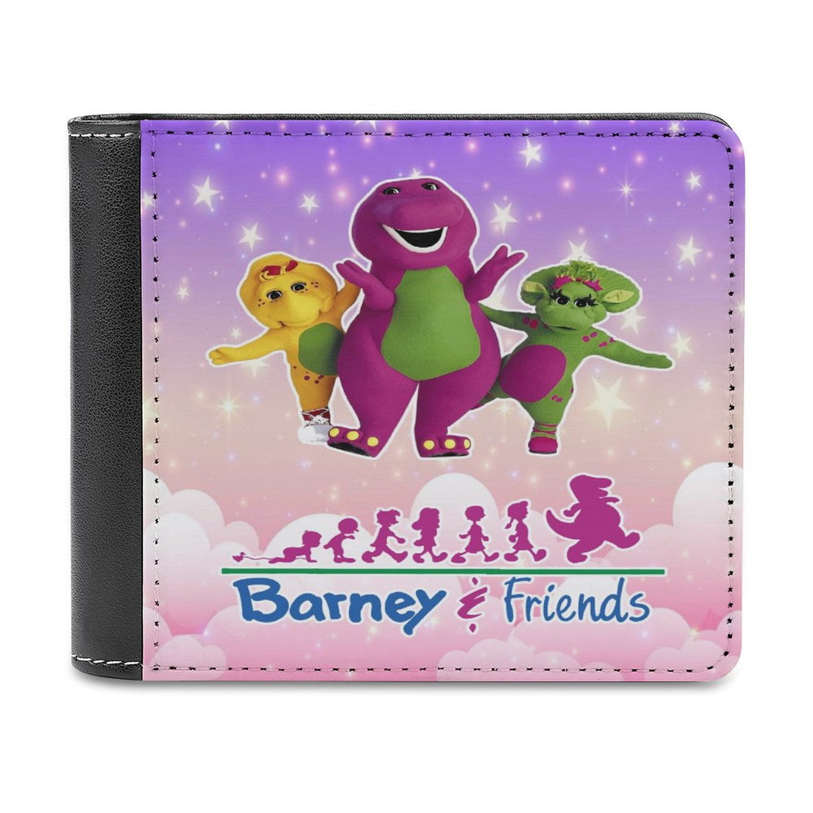 Barney And Friends Leather Wallet Mens Wallets Slim Durable Bifold ...