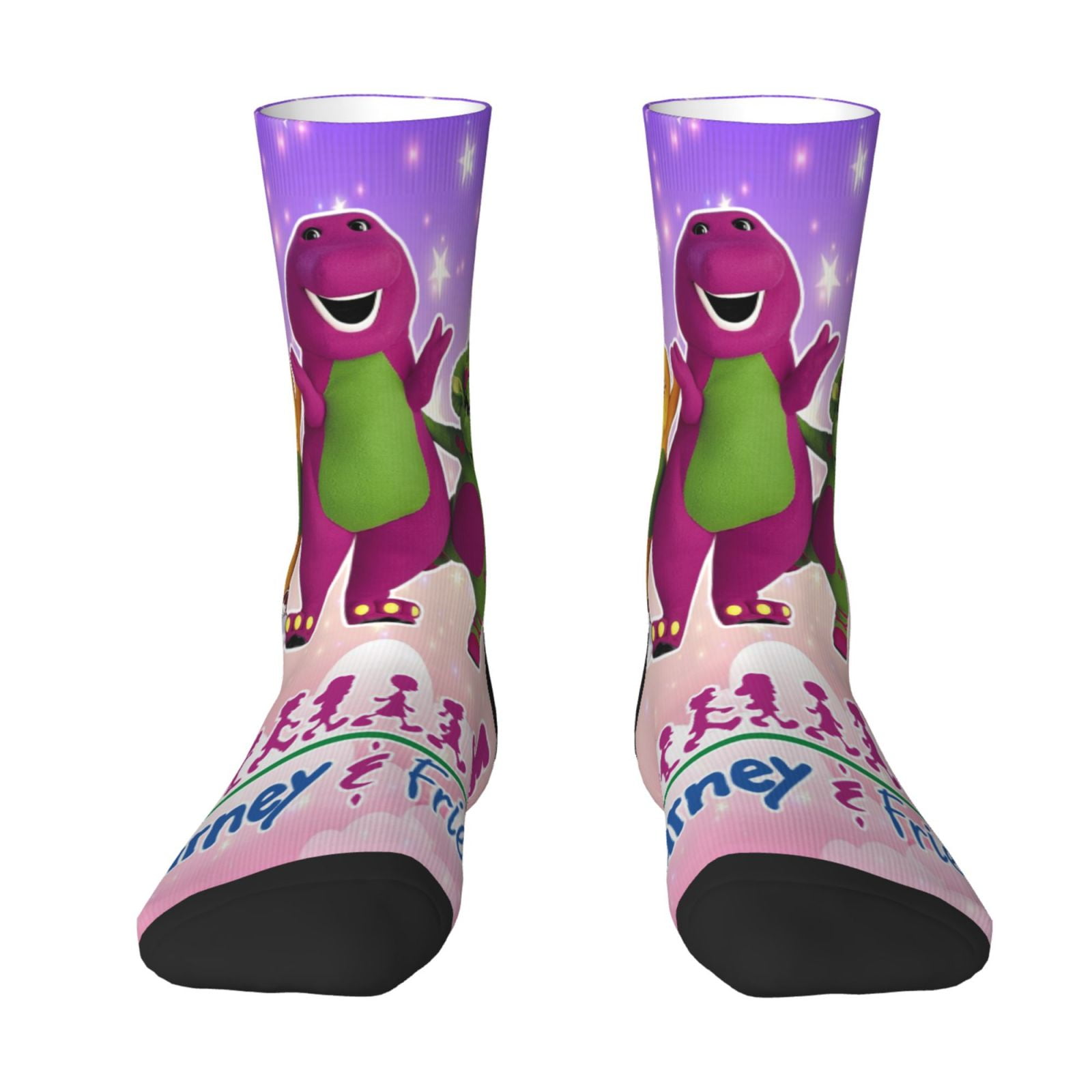 Barney And Friends Long Socks Adult Cartoon Crew Socks Casual Socks For ...