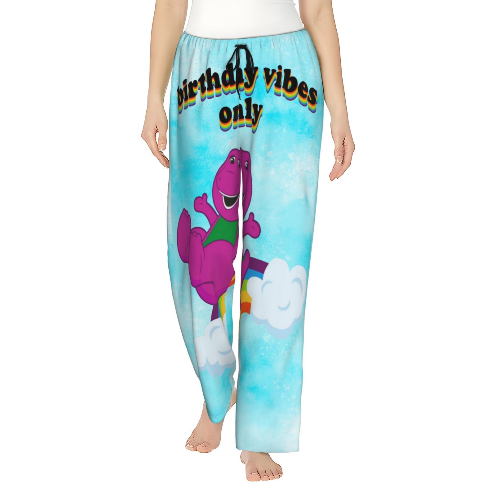 Barney And Friends Lounge Pajama Pants Cute Breathable Loose Fit Women