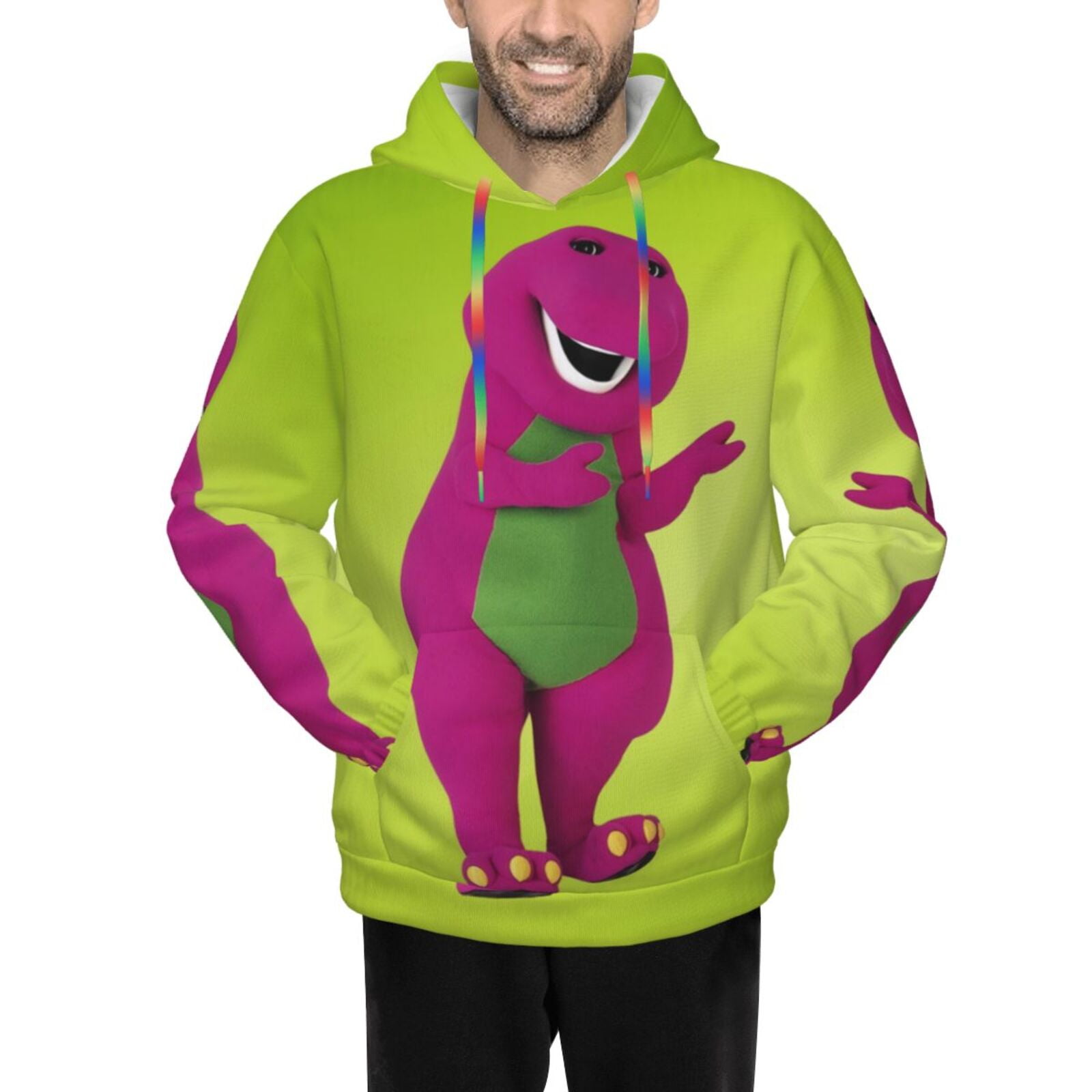 Barney And Friends Men's Hoodie Novelty Pattern Adult Hooded ...