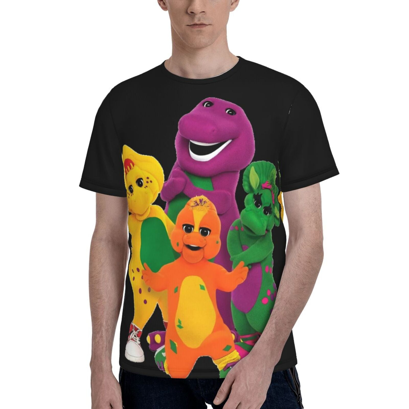 Barney And Friends Men's T Shirt Summer Casual Fashion Unisex Short ...