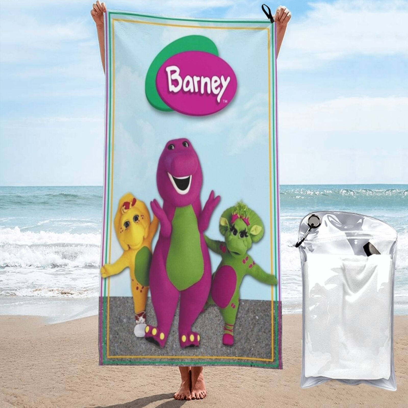 Barney And Friends Microfiber Beach Towel Cartoon Beach Summer Bath ...