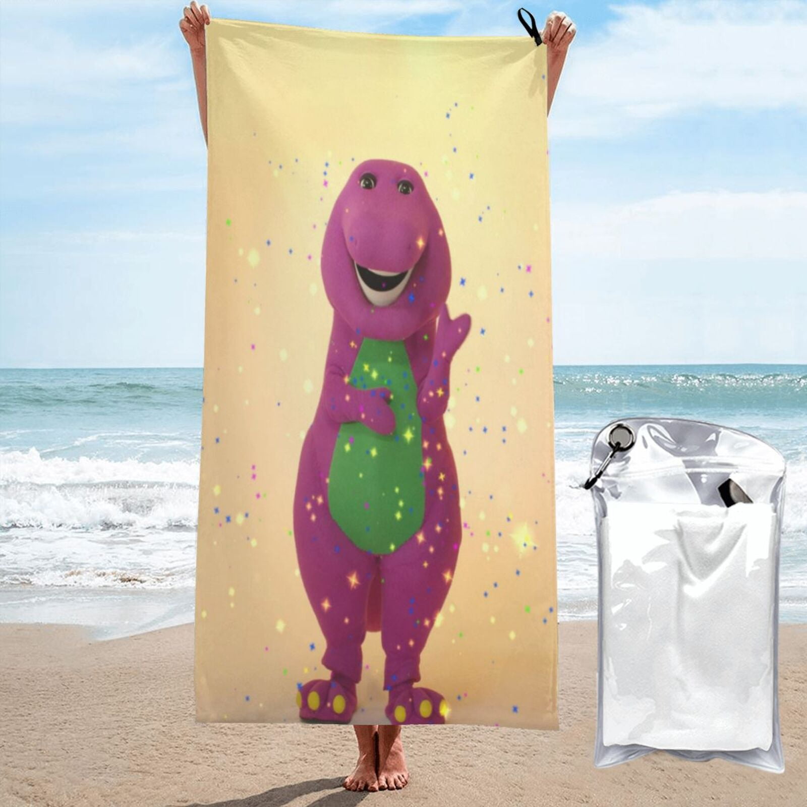 Barney And Friends Microfiber Beach Towel Cartoon Beach Summer Bath ...
