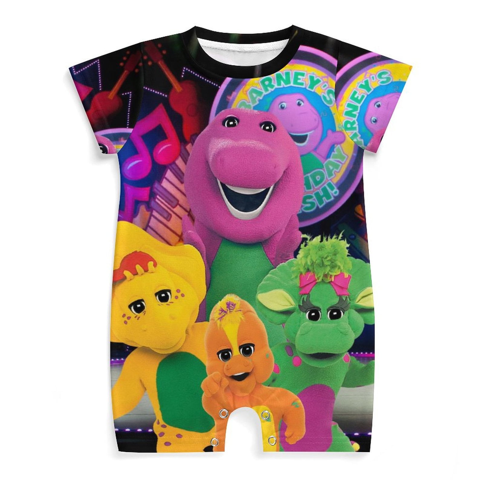 Barney And Friends Newborn Baby Outfit Short Sleeve Romper Bodysuit ...