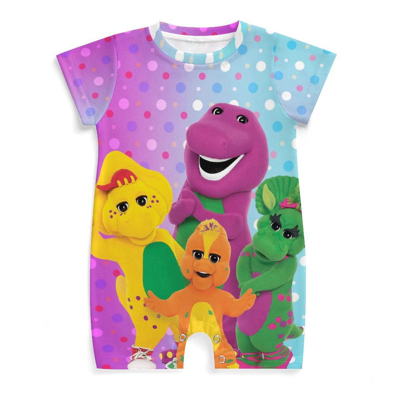 Barney And Friends Newborn Baby Outfit Short Sleeve Romper Bodysuit ...
