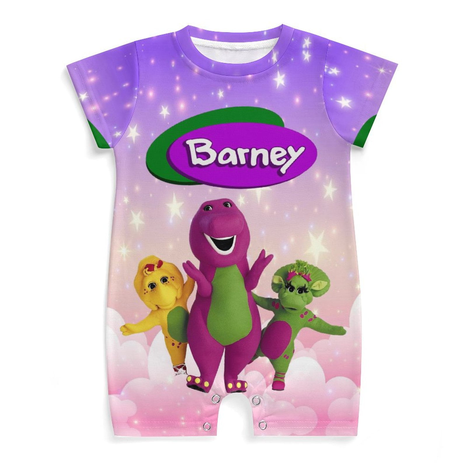 Barney And Friends Newborn Baby Outfit Short Sleeve Romper Bodysuit ...