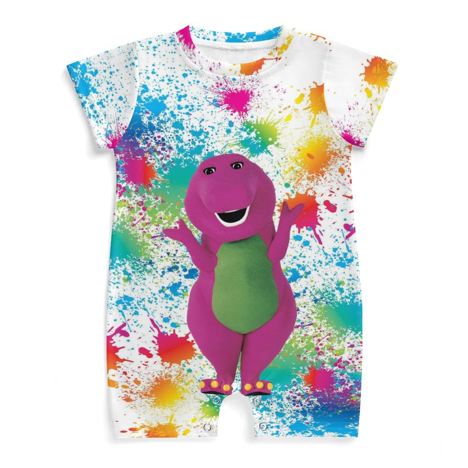 Barney And Friends Newborn Baby Outfit Short Sleeve Romper Bodysuit ...