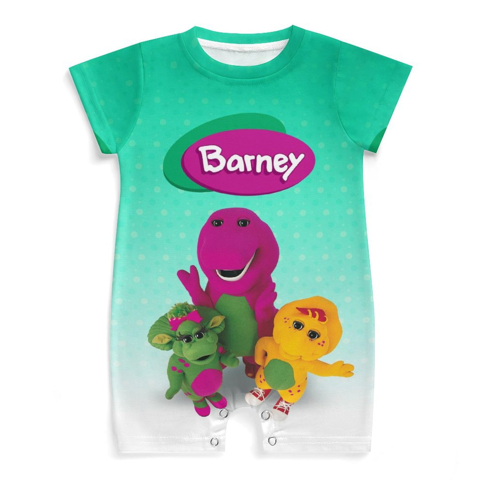 Barney And Friends Newborn Baby Outfit Short Sleeve Romper Bodysuit ...