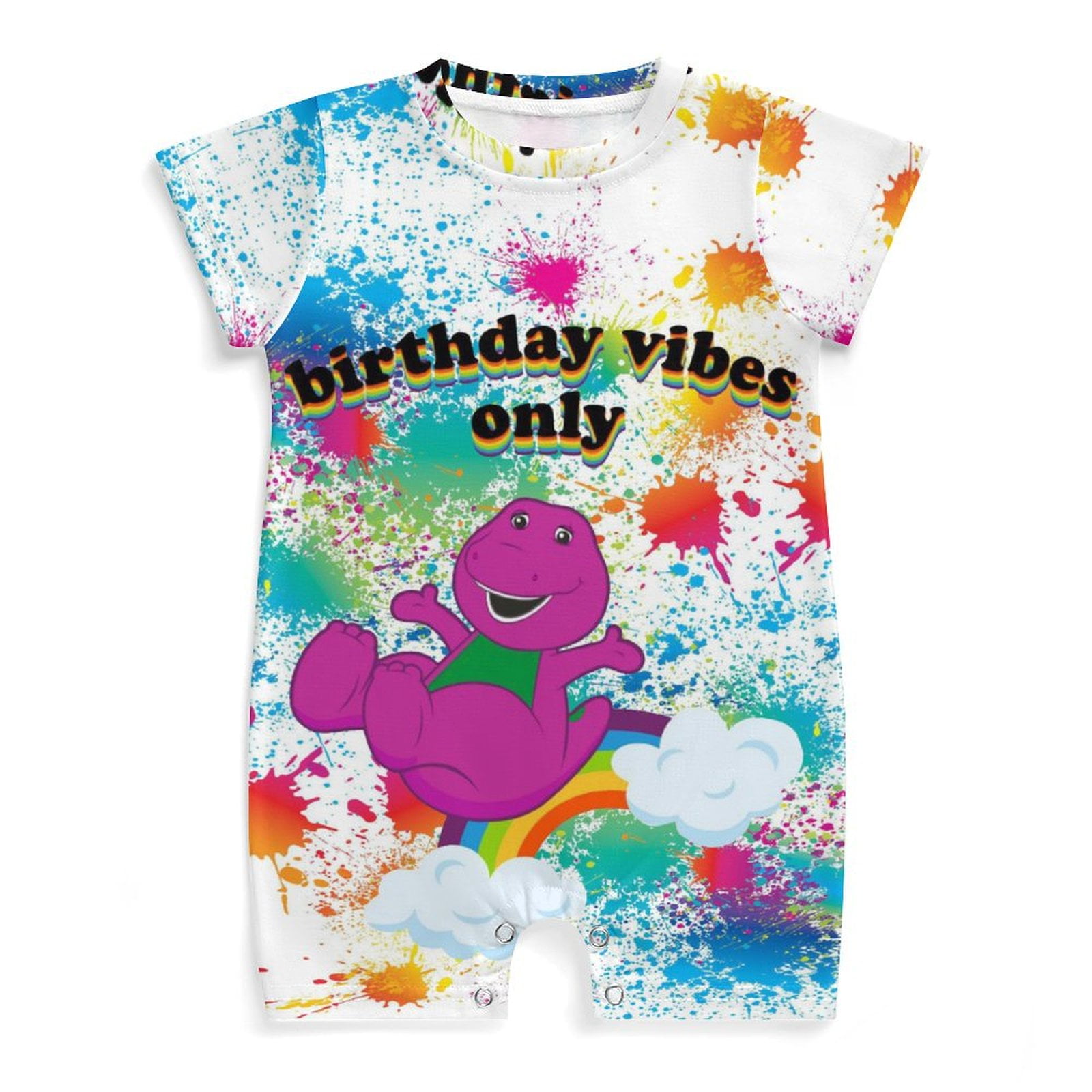 Barney And Friends Newborn Baby Outfit Short Sleeve Romper Bodysuit ...