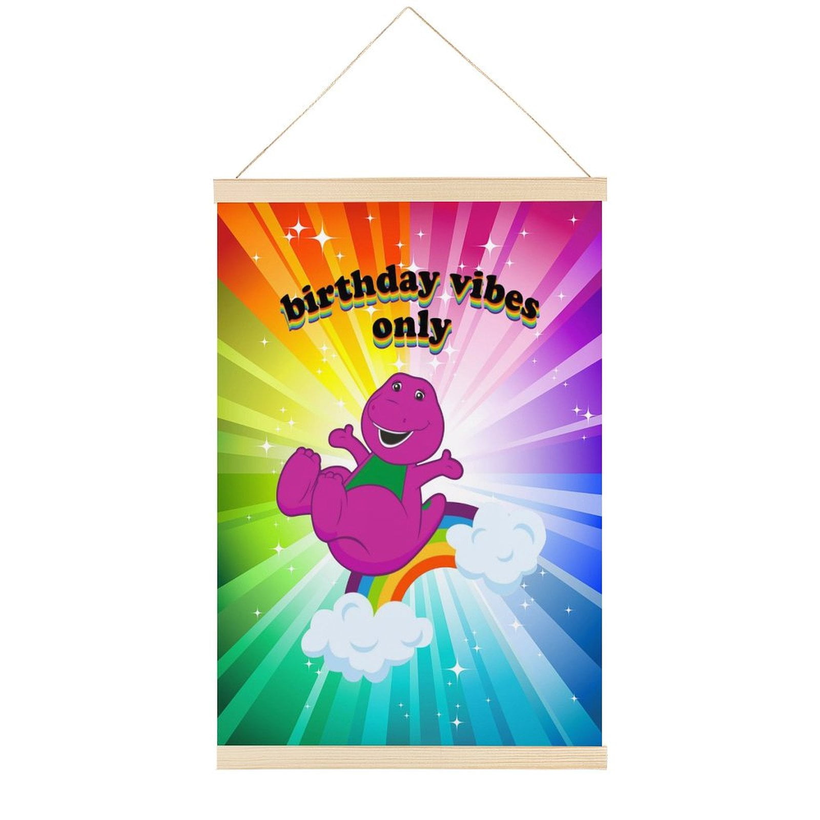Barney And Friends Scroll Magnetic Poster Wall Picture Art Wood Frame ...