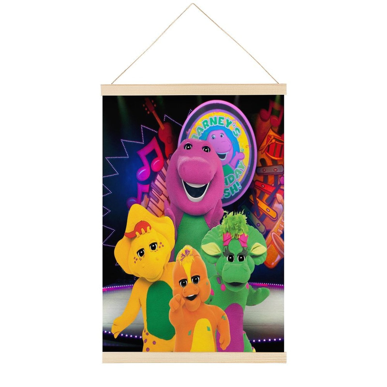 Barney And Friends Scroll Magnetic Poster Wall Picture Art Wood Frame ...