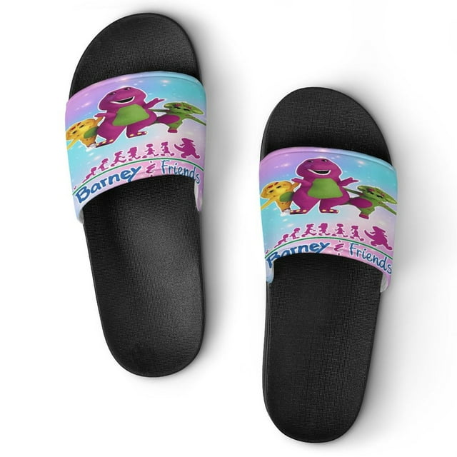 Barney And Friends Slippers for Men Womens Sandals Anti-Skid Slides ...