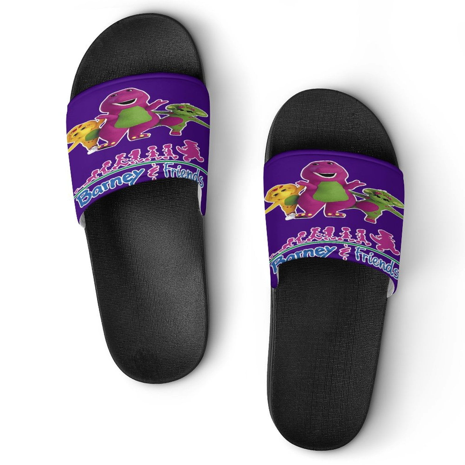 Barney And Friends Slippers for Men Womens Sandals Anti-Skid Slides ...