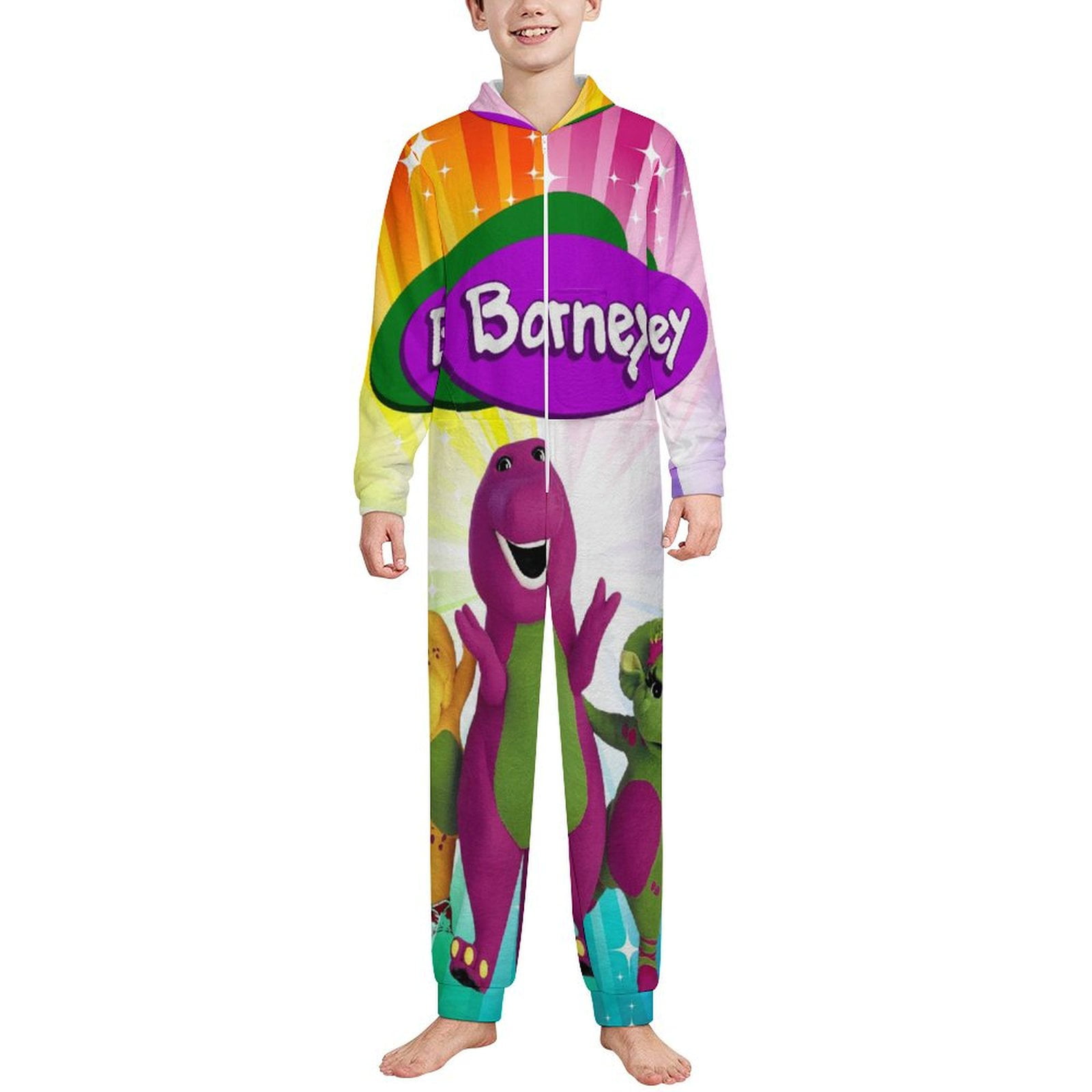 Barney And Friends Soft Hooded Onesies Pajamas Costume Halloween ...