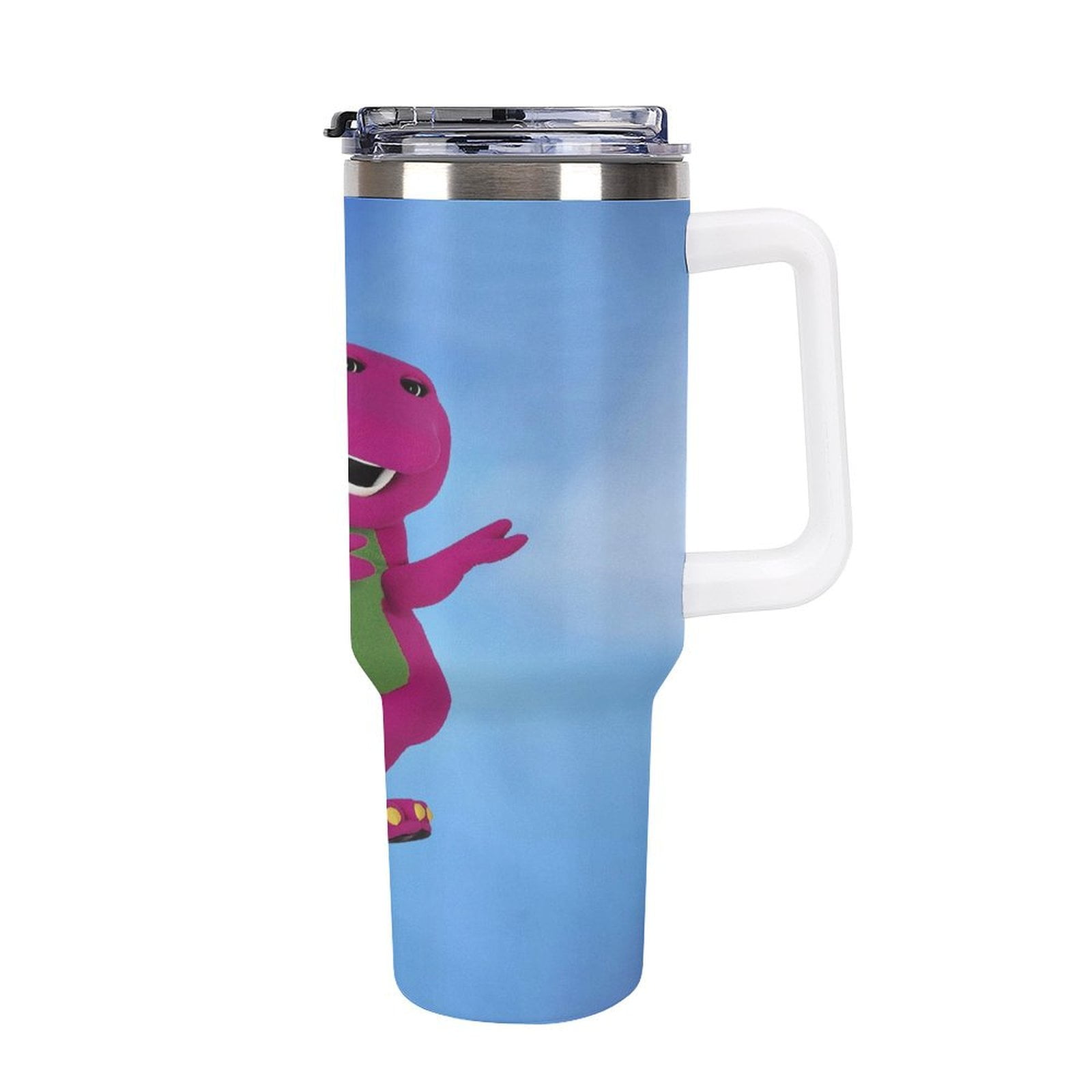 Barney And Friends Stainless Steel Tumbler with Handle and Straw Fits ...
