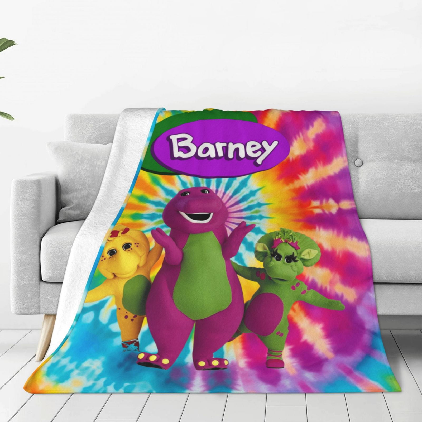 Barney And Friends Super Soft Blanket Cute Blanket All Season Flannel Fleece Blanket for Bed ...
