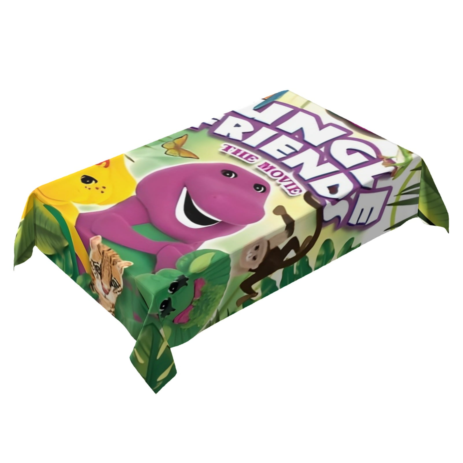 Barney And Friends Themed Square Tablecloth 54 * 72 Inches Durable ...