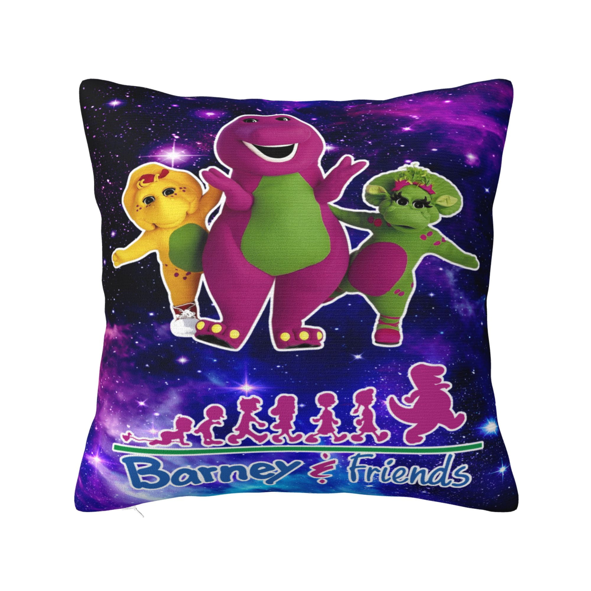 Barney And Friends Throw Pillow Covers Decorative Soft Velvet ...