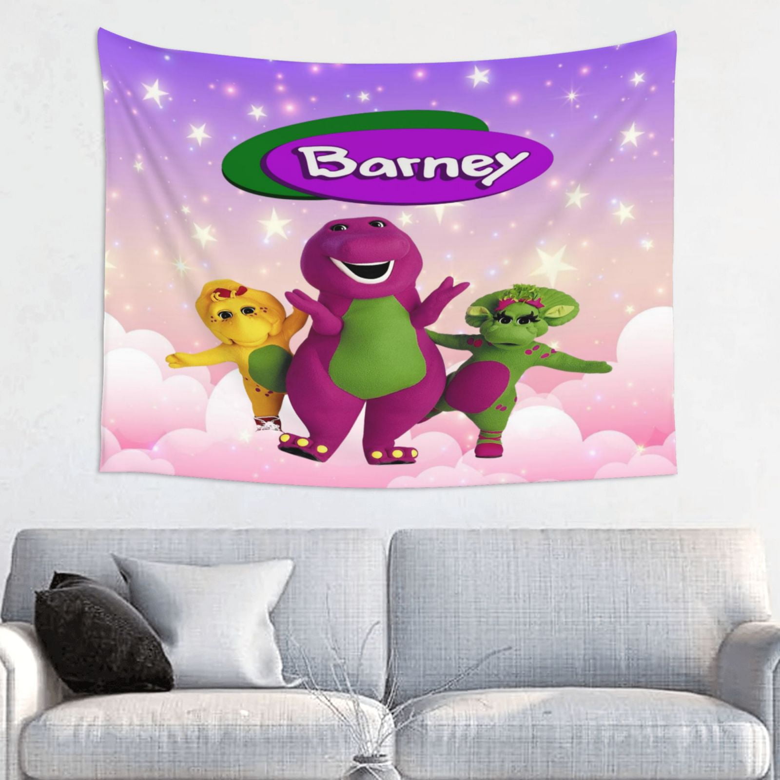 Barney And Friend Wall Art Cartoon Tapestry Hanging In Bedroom Living ...