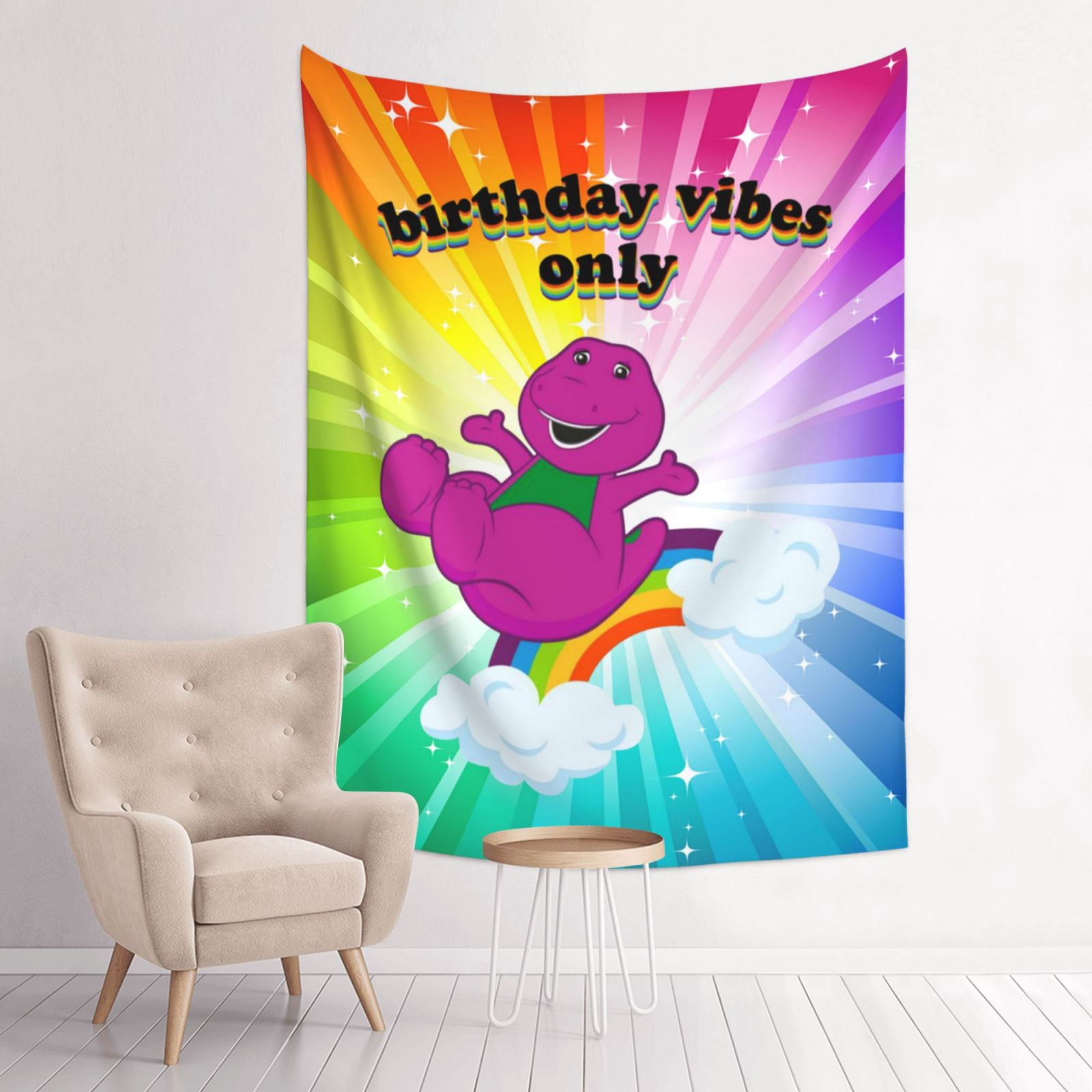 Barney And Friend Wall Art Cartoon Tapestry Hanging In Bedroom Living ...