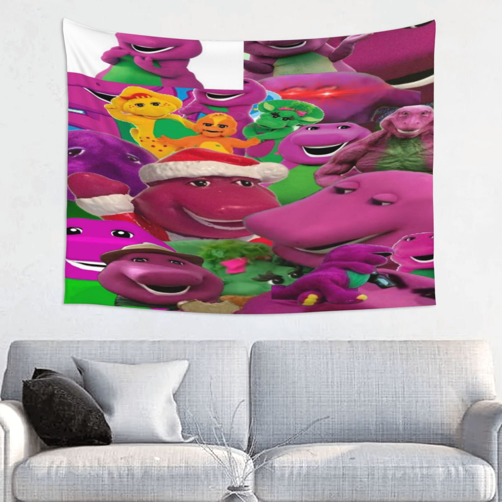 Barney And Friend Wall Art Cartoon Tapestry Hanging In Bedroom Living ...