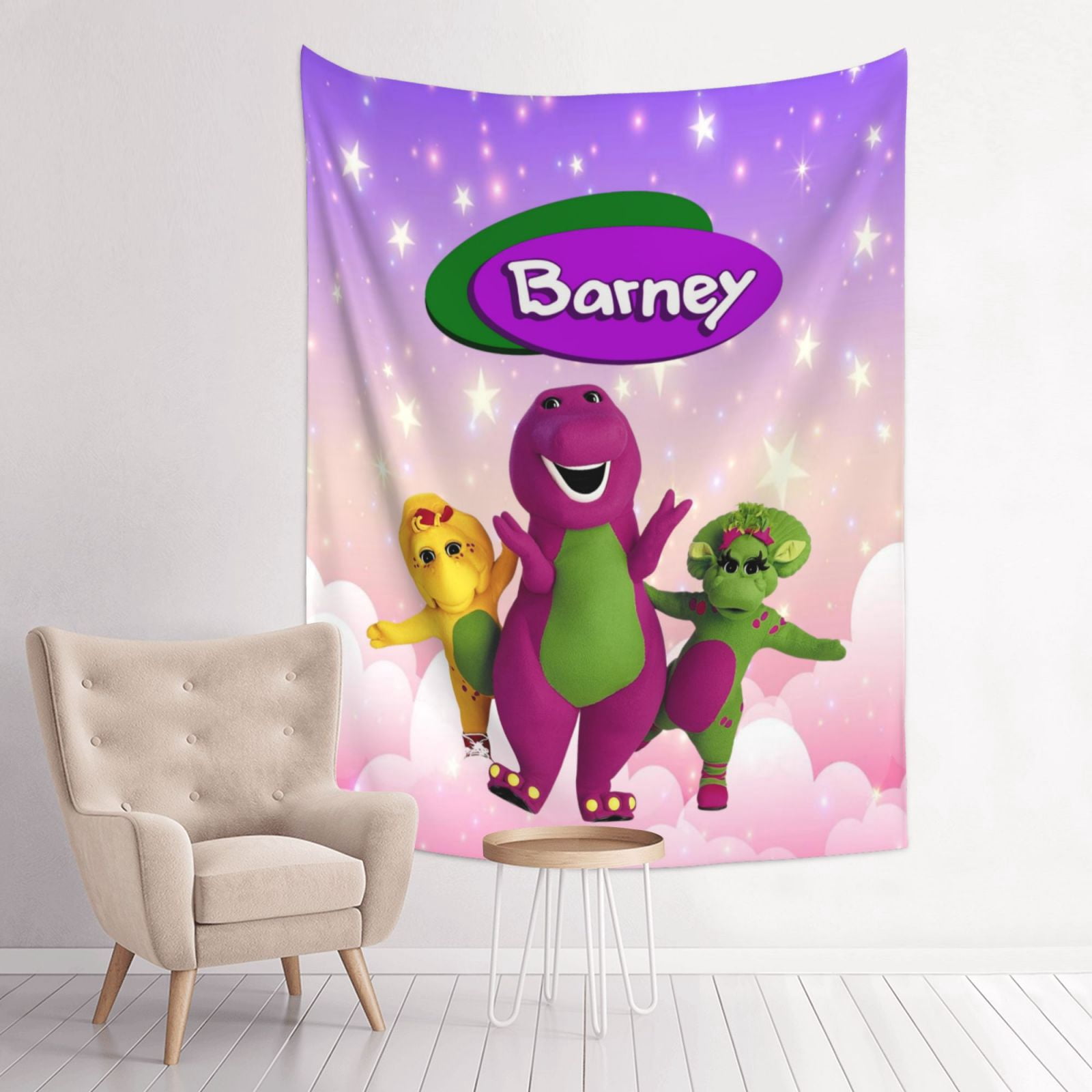 Barney And Friend Wall Art Cartoon Tapestry Hanging In Bedroom Living ...
