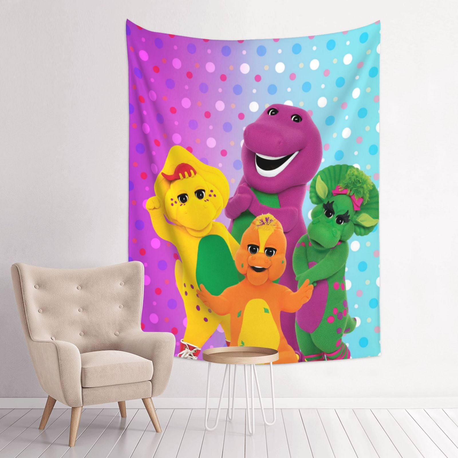 Barney And Friend Wall Art Cartoon Tapestry Hanging In Bedroom Living ...
