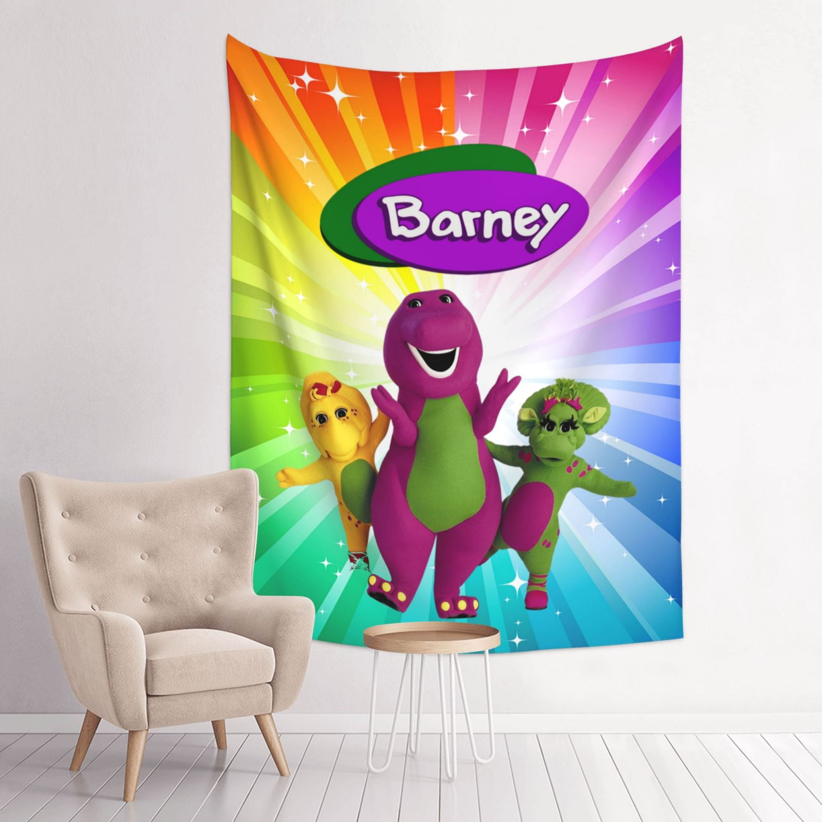 Barney And Friends Wall Art Cartoon Tapestry Hanging In Bedroom Living ...
