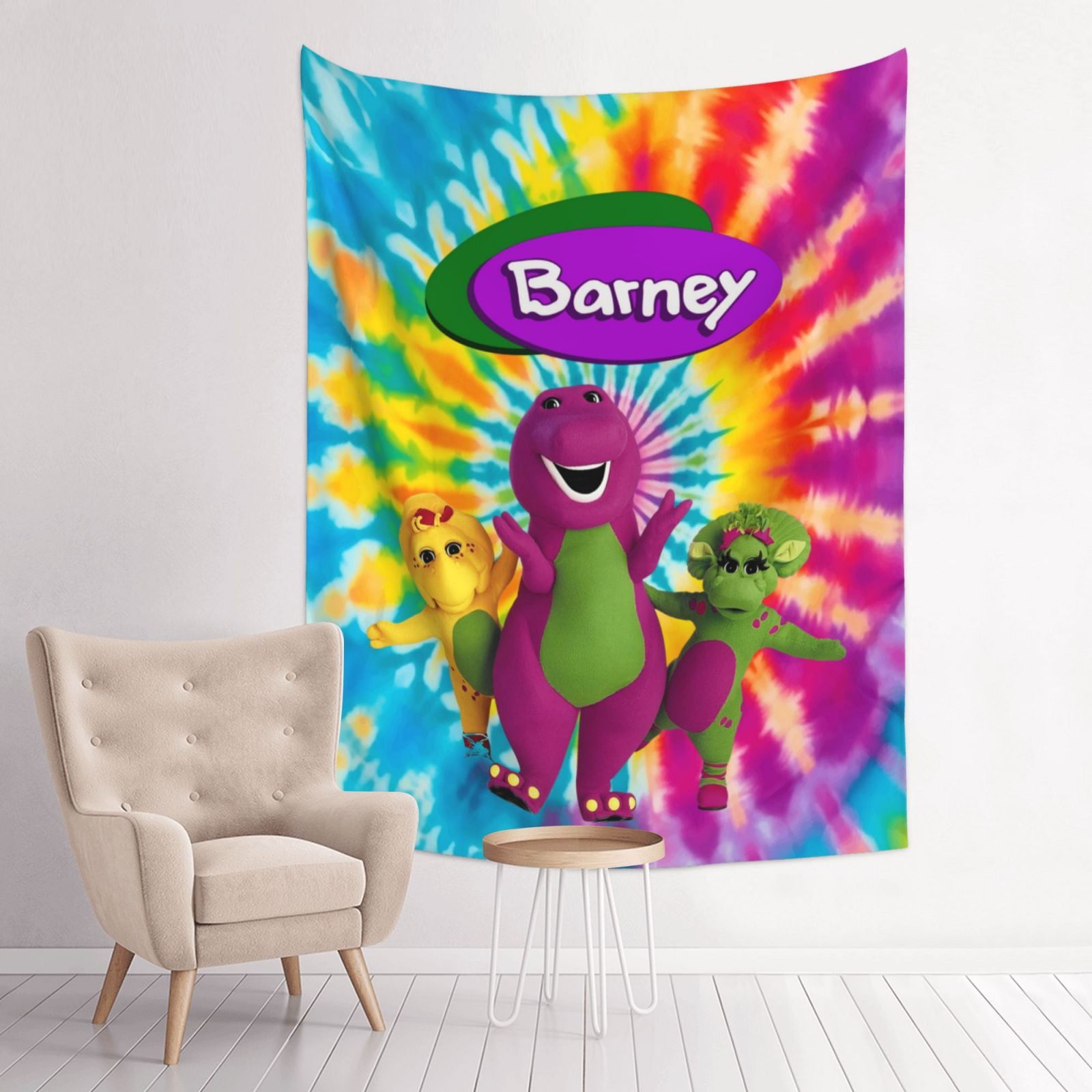 Barney And Friends Wall Art Cartoon Tapestry Hanging In Bedroom Living ...