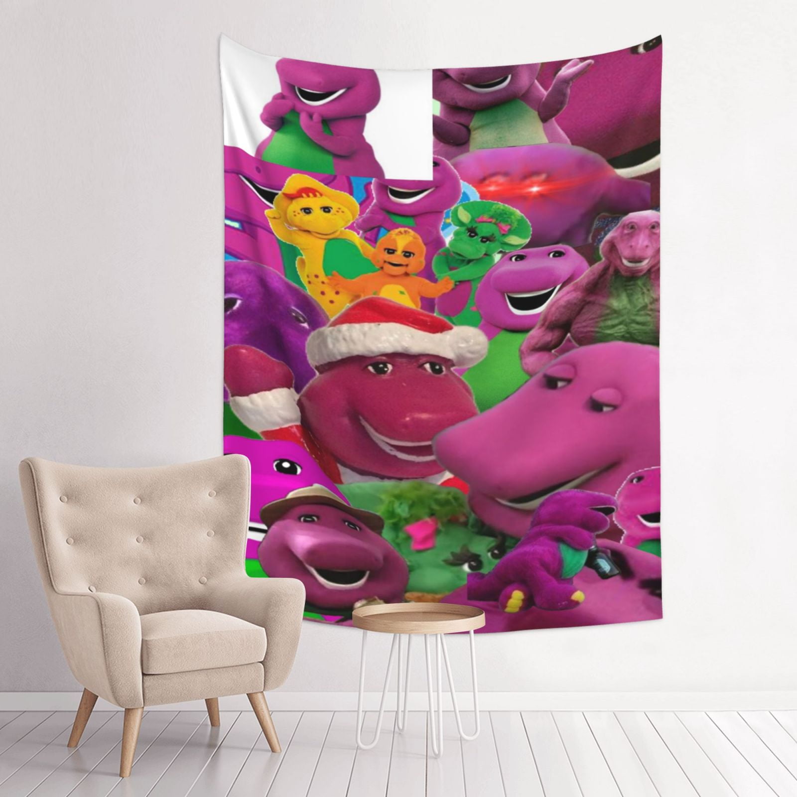 Barney And Friends Wall Art Cartoon Tapestry Hanging In Bedroom Living ...